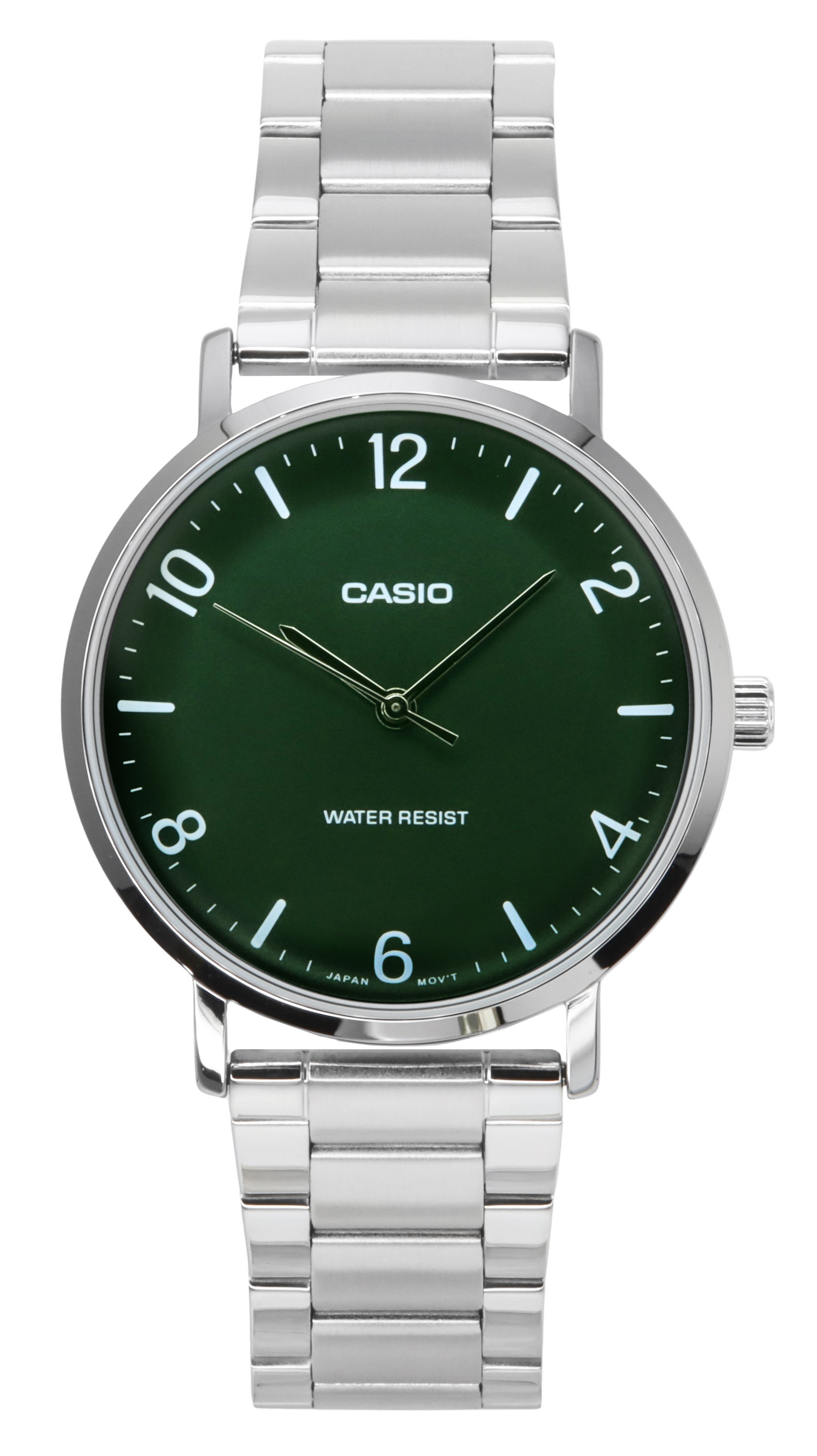 Buy Casio Standard Analog Stainless Steel Green Dial Quartz MTP-VT03D ...
