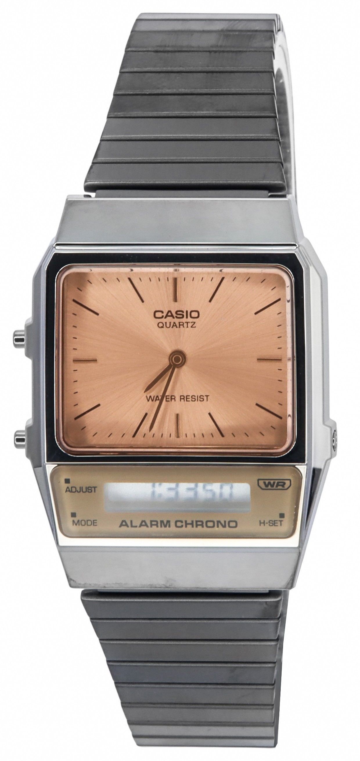 Buy Casio Vintage Analog-Digital Alarm Chrono Salmon Dial AQ-800ECGG-4A ...