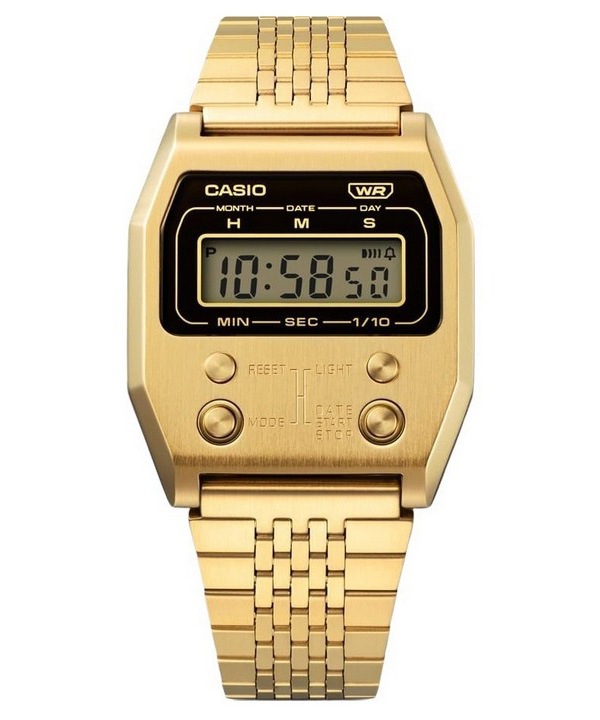 Buy Casio Vintage Digital Gold Ion Plated Alarm Stopwatch Light A1100G5 ...