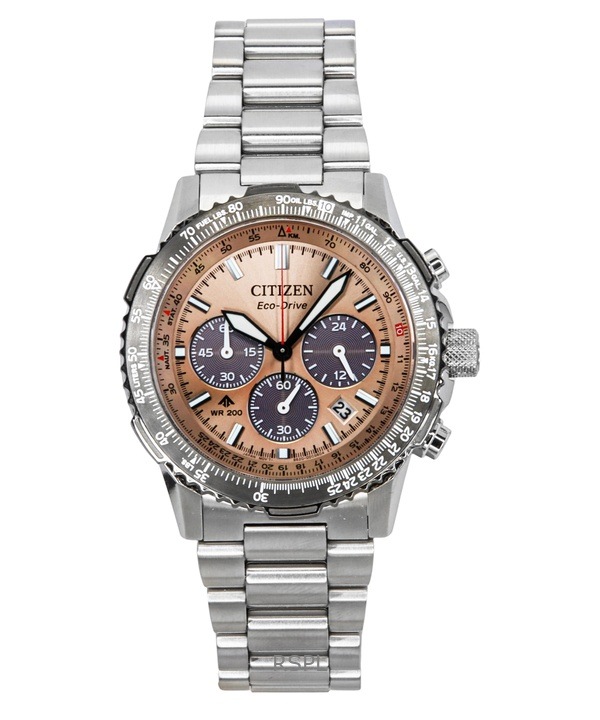 Buy Citizen Promaster Sky Chronograph Stainless Steel Brown Dial Eco ...