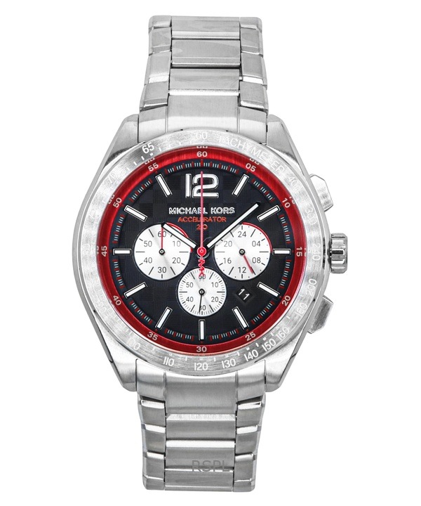 Buy Michael Kors Oversized Accelerator 2.0 Chronograph Stainless Steel ...
