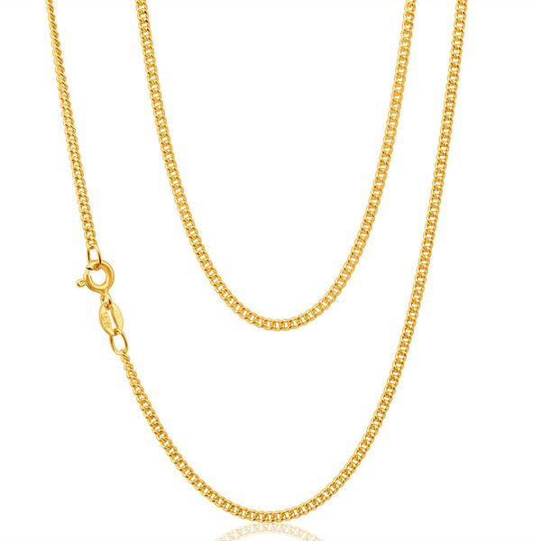 Buy 9ct Yellow Solid Gold 65cm 50 Gauge Curb Chain - MyDeal Australia