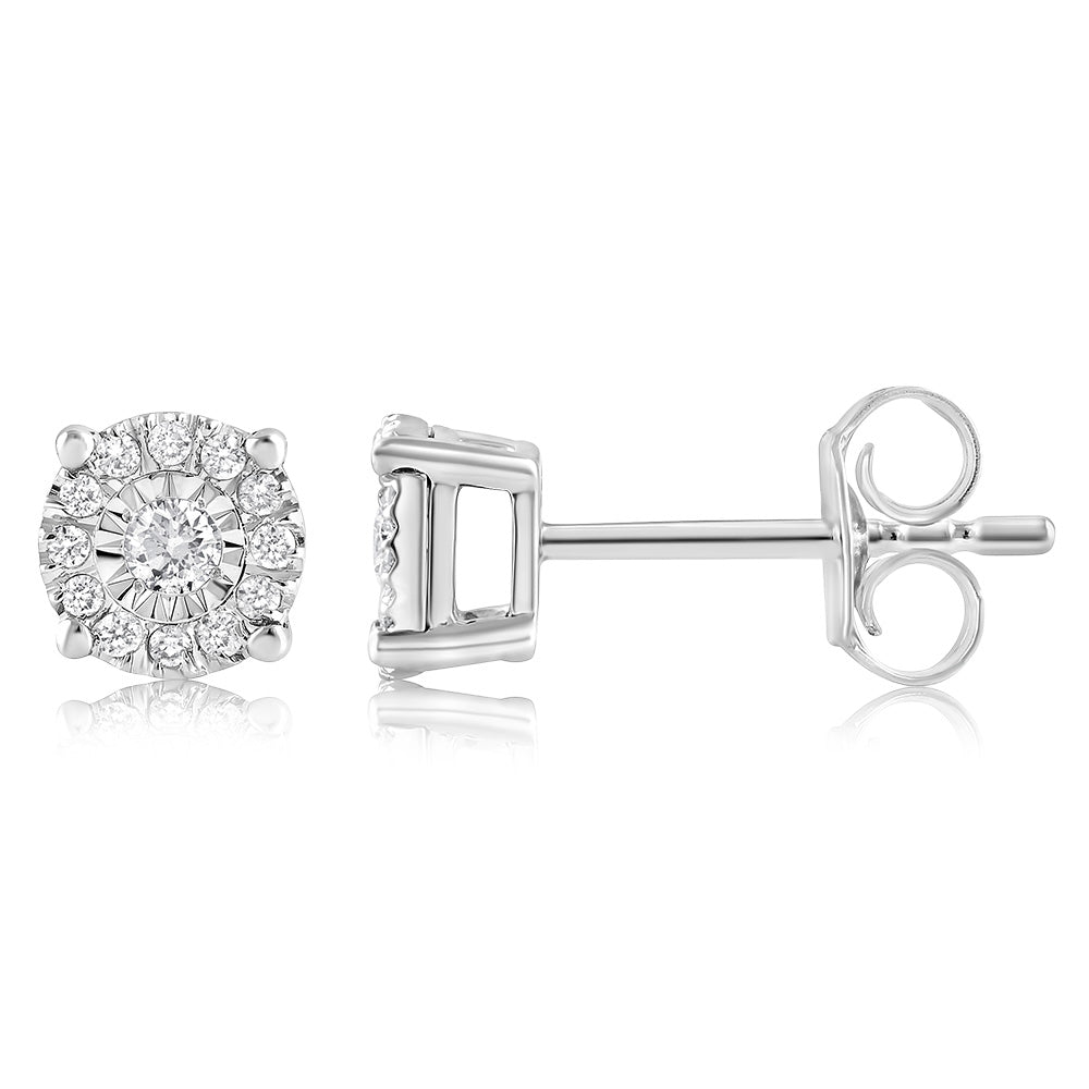Buy Luminesce Lab Grown 1/6 Carat Diamond Stud Earrings in Sterling ...