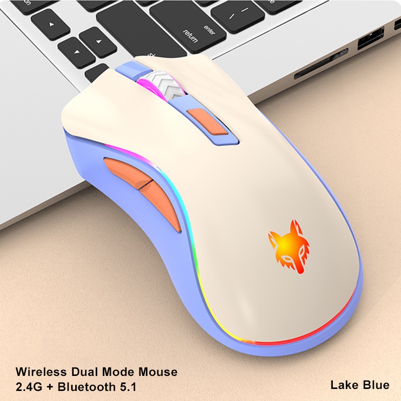 Buy Dual Mode Wireless Mouse (2.4G + Bluetooth 5.1) with RGB Lighting ...
