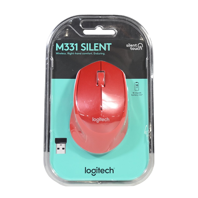 Buy Logitech M331 Silent Plus Wireless Optical Mouse - Red (910-004916 ...