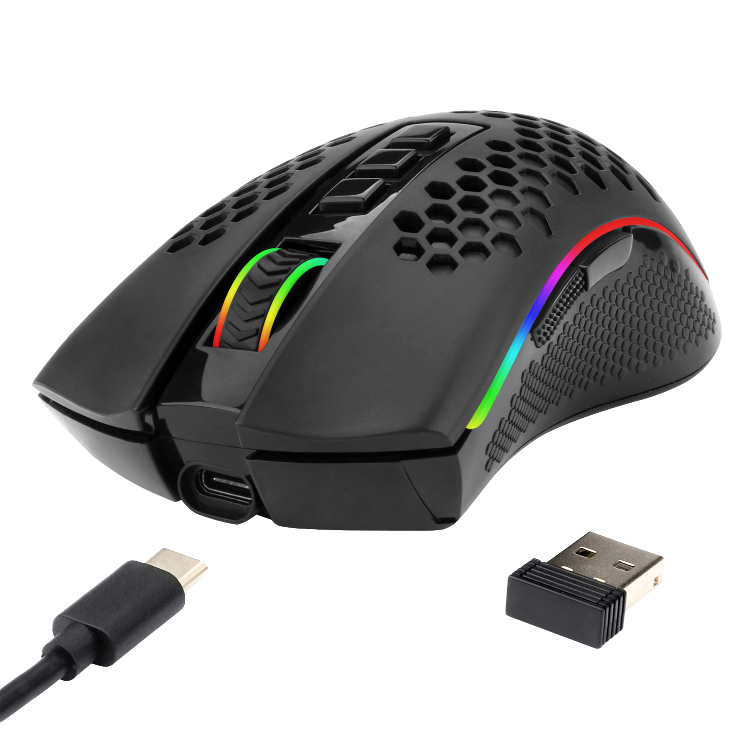 Buy Redragon M808 Storm Pro Wireless Gaming Mouse, RGB Honeycomb Form ...