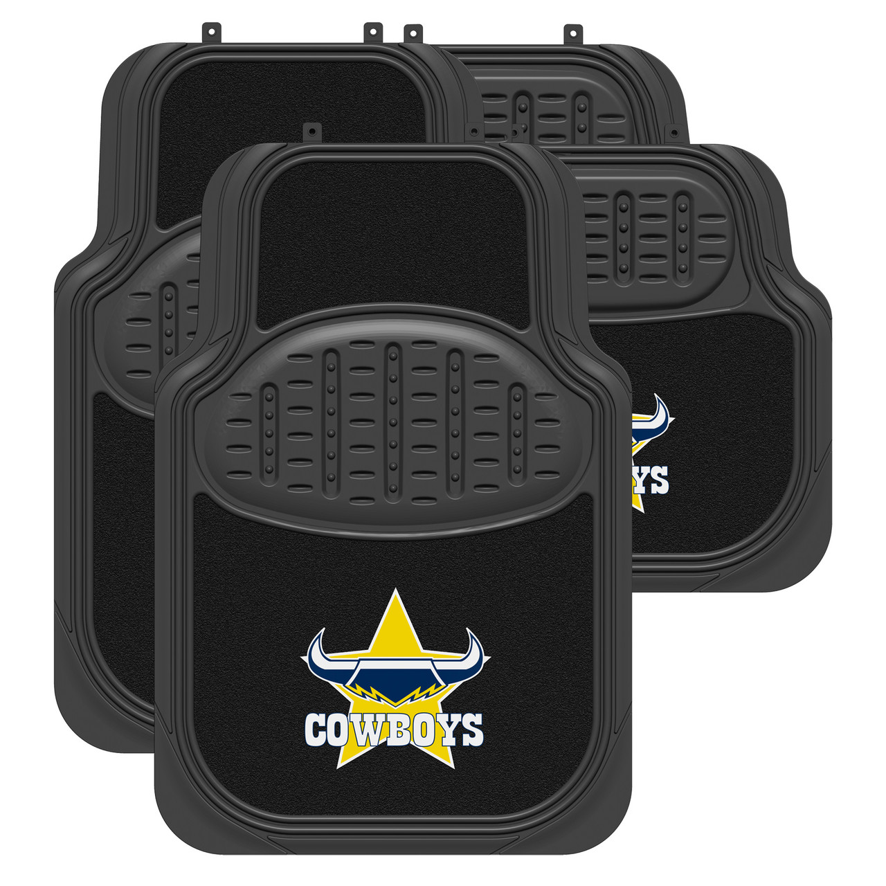 Buy Sperling QUEENSLAND COWBOYS Official NRL Carpet Rubber Car Mats ...