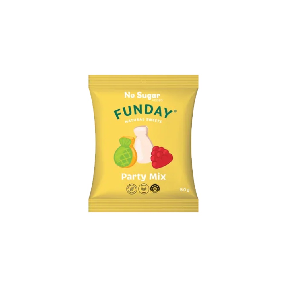 Buy Funday Natural Sweets Flavoured Gummies Party Mix 50g - MyDeal ...