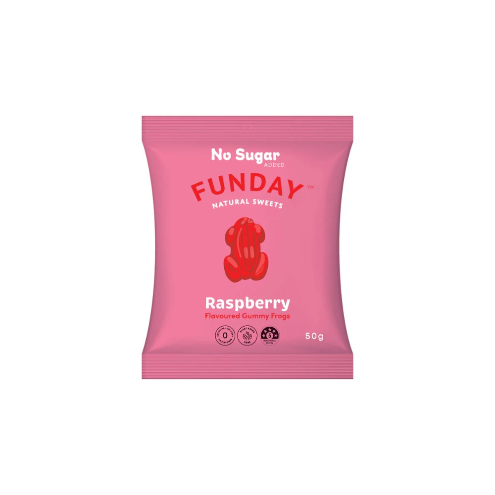 Buy Funday Natural Sweets Flavoured Gummies Raspberry Frogs 50g ...