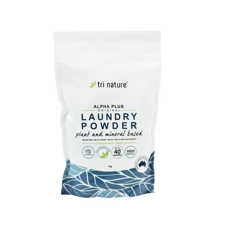Buy Tri Nature Alpha Plus Laundry Powder Soft Pack 1kg - MyDeal