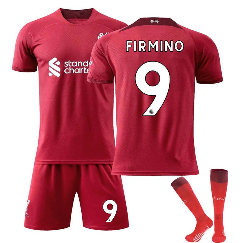Buy Beakey Liverpool Home Jersey 2022-23 FIRMINO #9 Soccer Jersey Kids ...