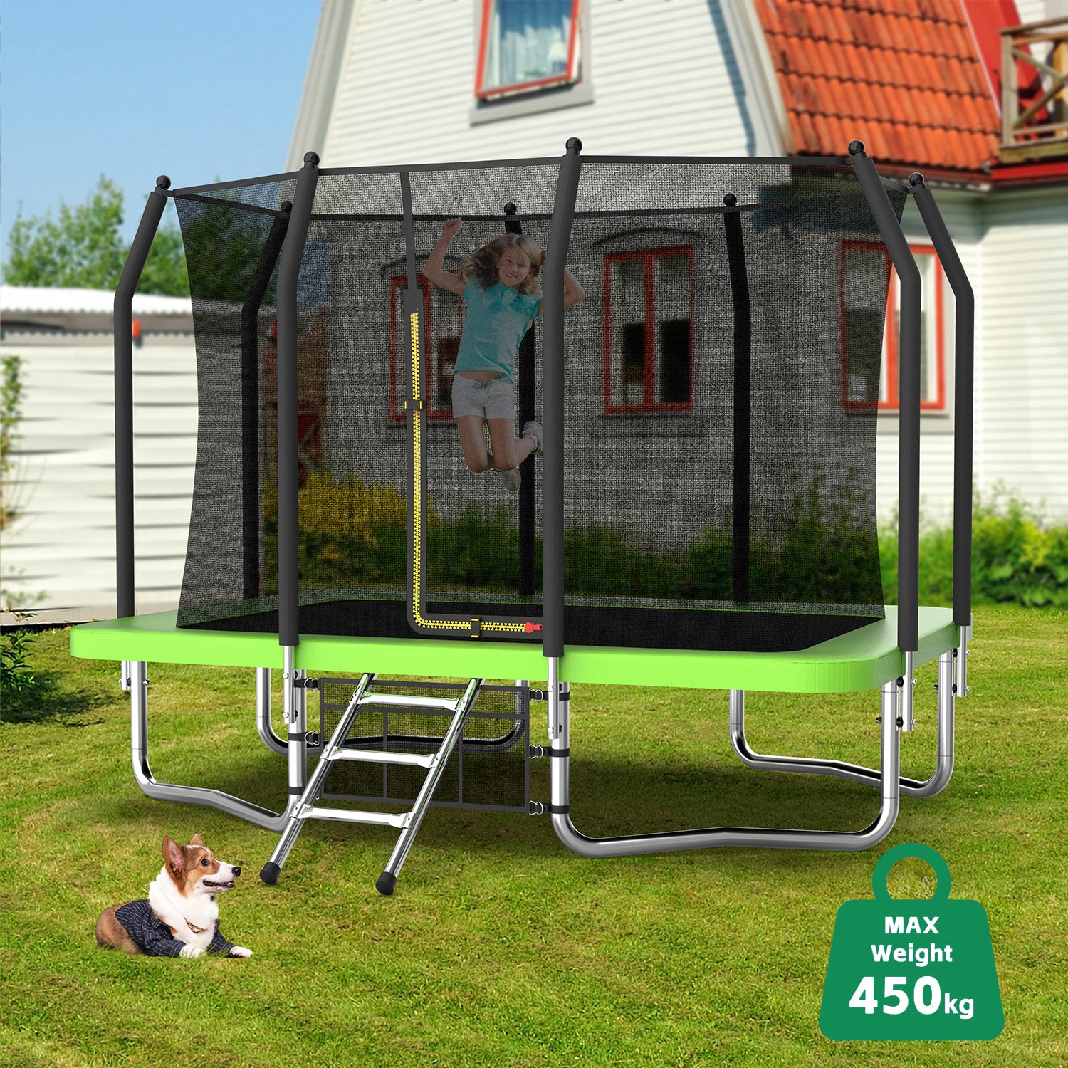 Buy 7FT x 10FT Rectangle Outdoor Trampoline, Recreational Trampoline ...