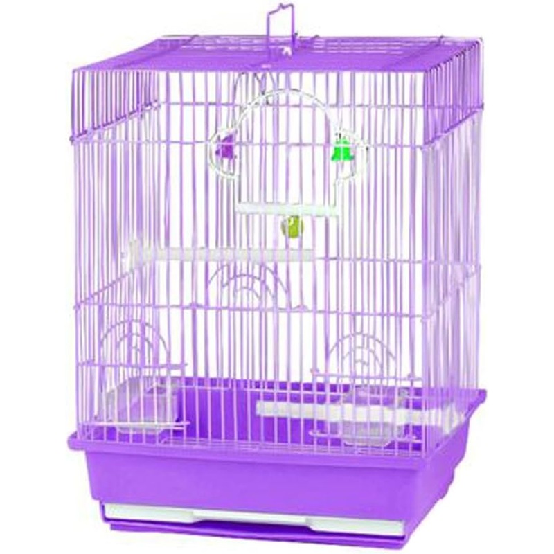 Buy Yatsal Square Bird Cage, 4 Assorted Colour, 30 Cm X 23 Cm X 39 Cm ...