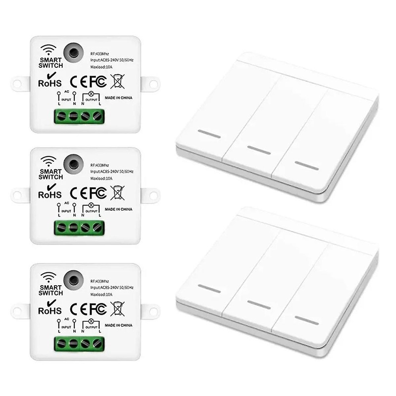 Buy 433Mhz Smart Wireless Switch RF Self-Powered Push Button Wall ...