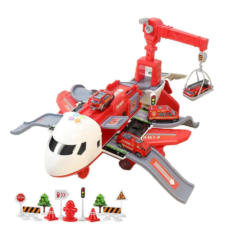 Buy Airplane Car Toy Set Transport Cargo Airplane Toy with Music and ...