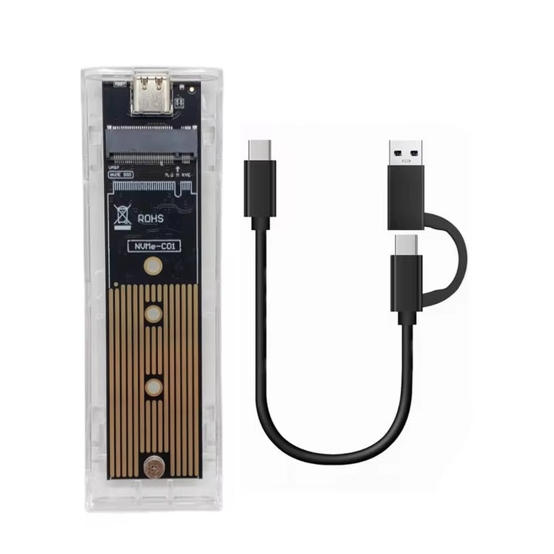 Buy Dual Protocol NVMe & NGFF M.2 SSD USB-C Enclosure – Transparent Design, USB 3.1 Gen 2 ...