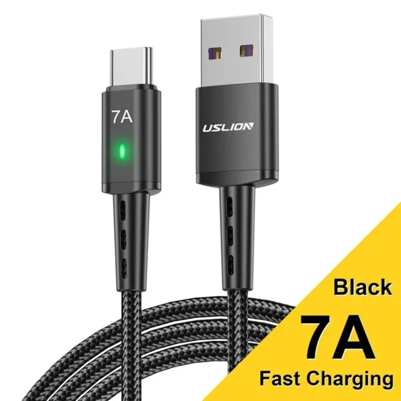 Buy Dark Player Uslion 100W Fast Charging USB A to USB Type-C Cable ...