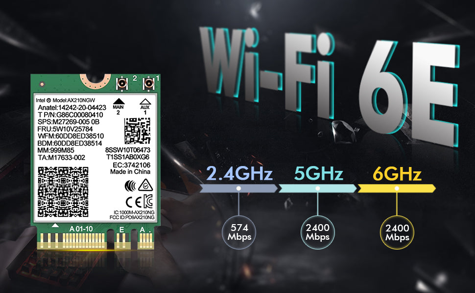 Buy Intel AX210NGW AX210 WiFi 6E M.2 Adapter Tri Band 2.4 - 5 - & 6GHz ...