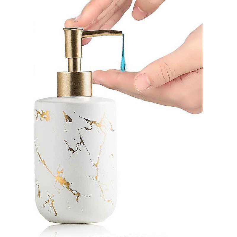 Buy Soap Dispenser 300Ml Marble Texture Ceramic Hand Soap Pump Shower ...