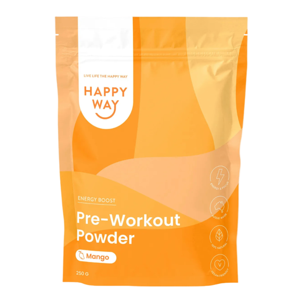 Buy Happy Way - Pre-Workout Powder 250g - Mango - MyDeal Australia