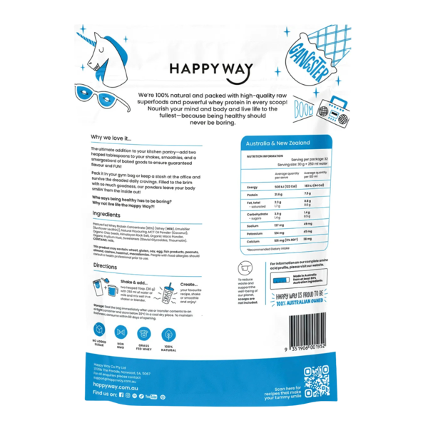 Buy Happy Way - Whey Protein Powder 1kg - Vanilla - MyDeal Australia