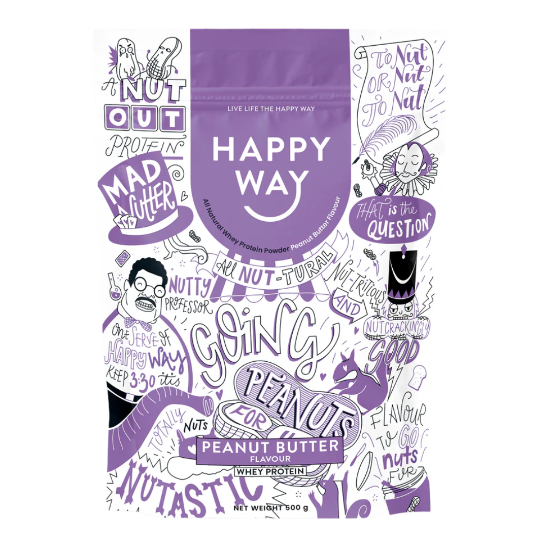 Buy Happy Way - Whey Protein Powder 500g - Peanut Butter - MyDeal Australia
