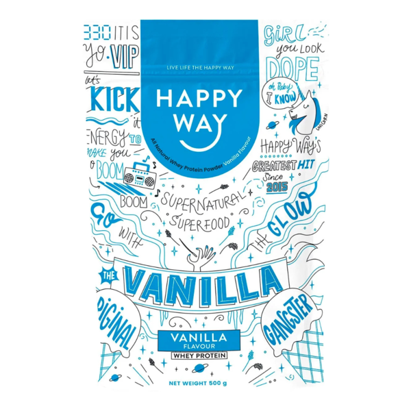 Buy Happy Way - Whey Protein Powder 500g - Vanilla - MyDeal Australia
