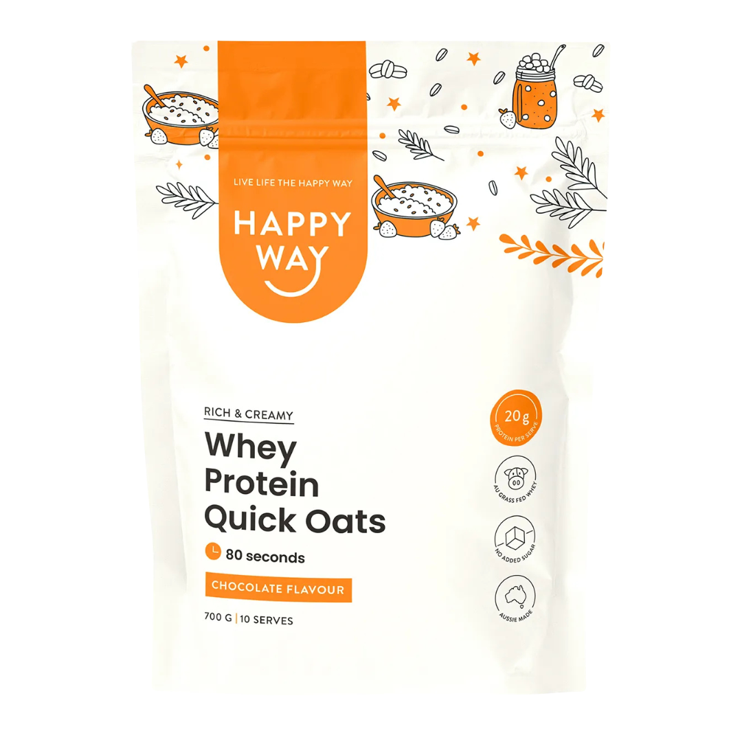 Buy Happy Way - Whey Protein Quick Oats 700g - Chocolate - MyDeal Australia