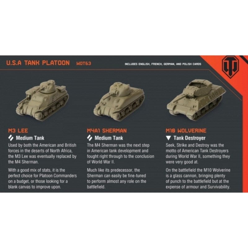 Buy World Of Tanks Miniatures Game - U.S.A. Tank Platoon (M3 Lee, M4A1 ...