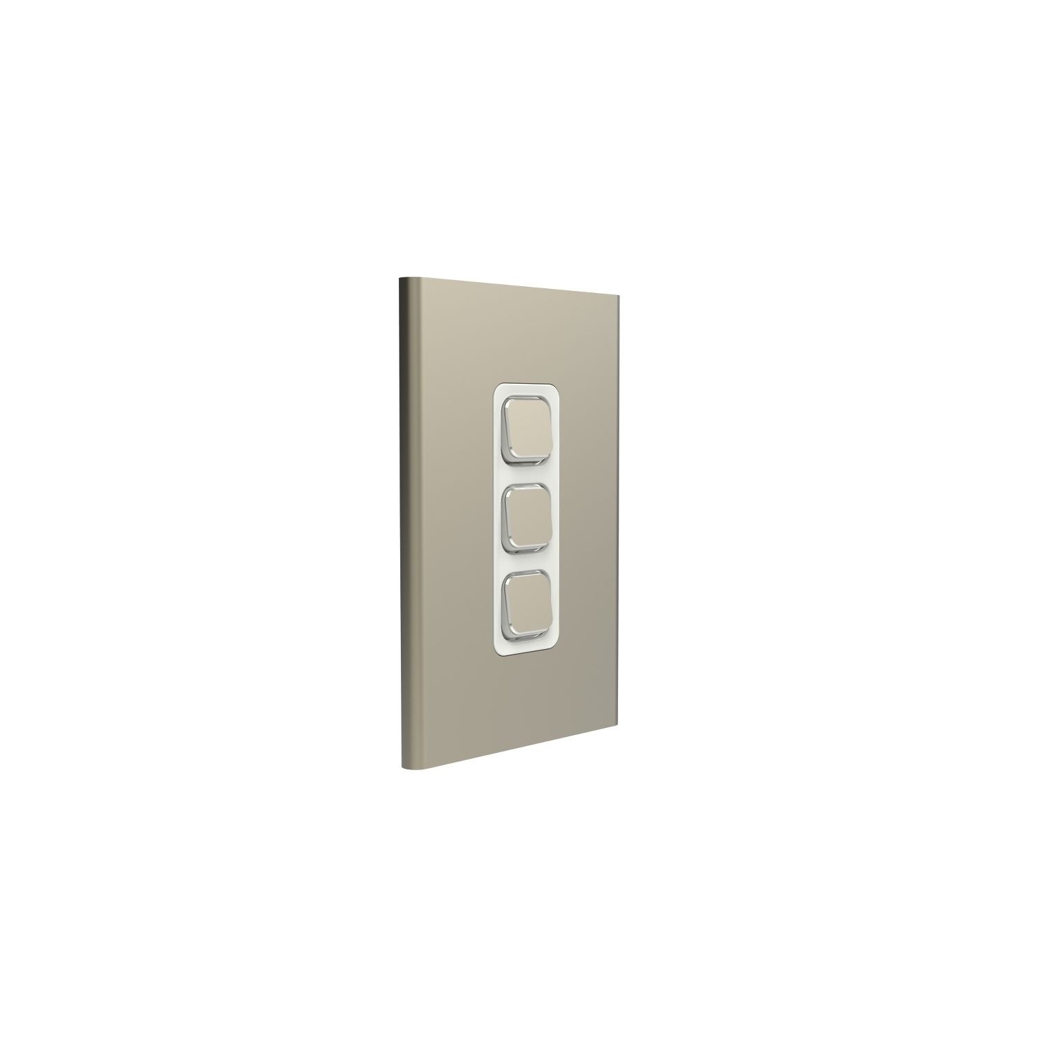 Buy Clipsal Iconic Styl Cover Frame, 3 Switches, Vertical, Crowne ...