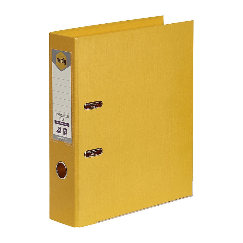 Buy Marbig Lever Arch File A4 Pe Yellow - MyDeal Australia