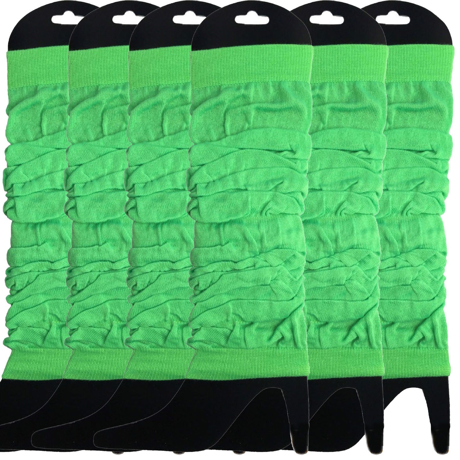 Buy 6x LEG WARMERS Knitted Womens Neon Party Knit Ankle Fluro Dance ...