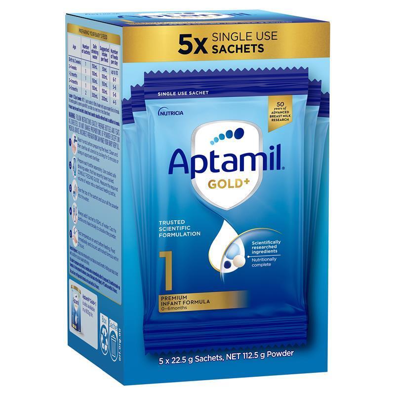 Buy Aptamil Gold+ 1 Infant Formula Powder Sachets - 5 Pack (22.5g each ...