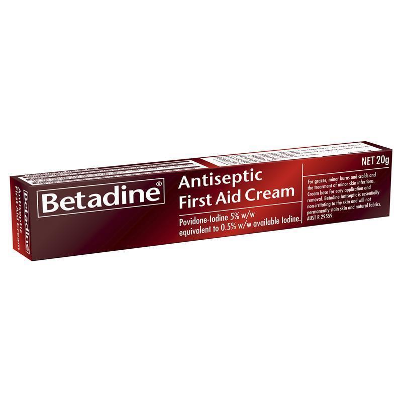 Buy Betadine Antiseptic First Aid Cream 20g - Effective Skin Infection ...