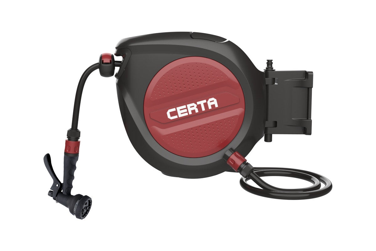 Buy Certa Retractable Garden Hose Reel with Spray Nozzle - 20m - MyDeal ...