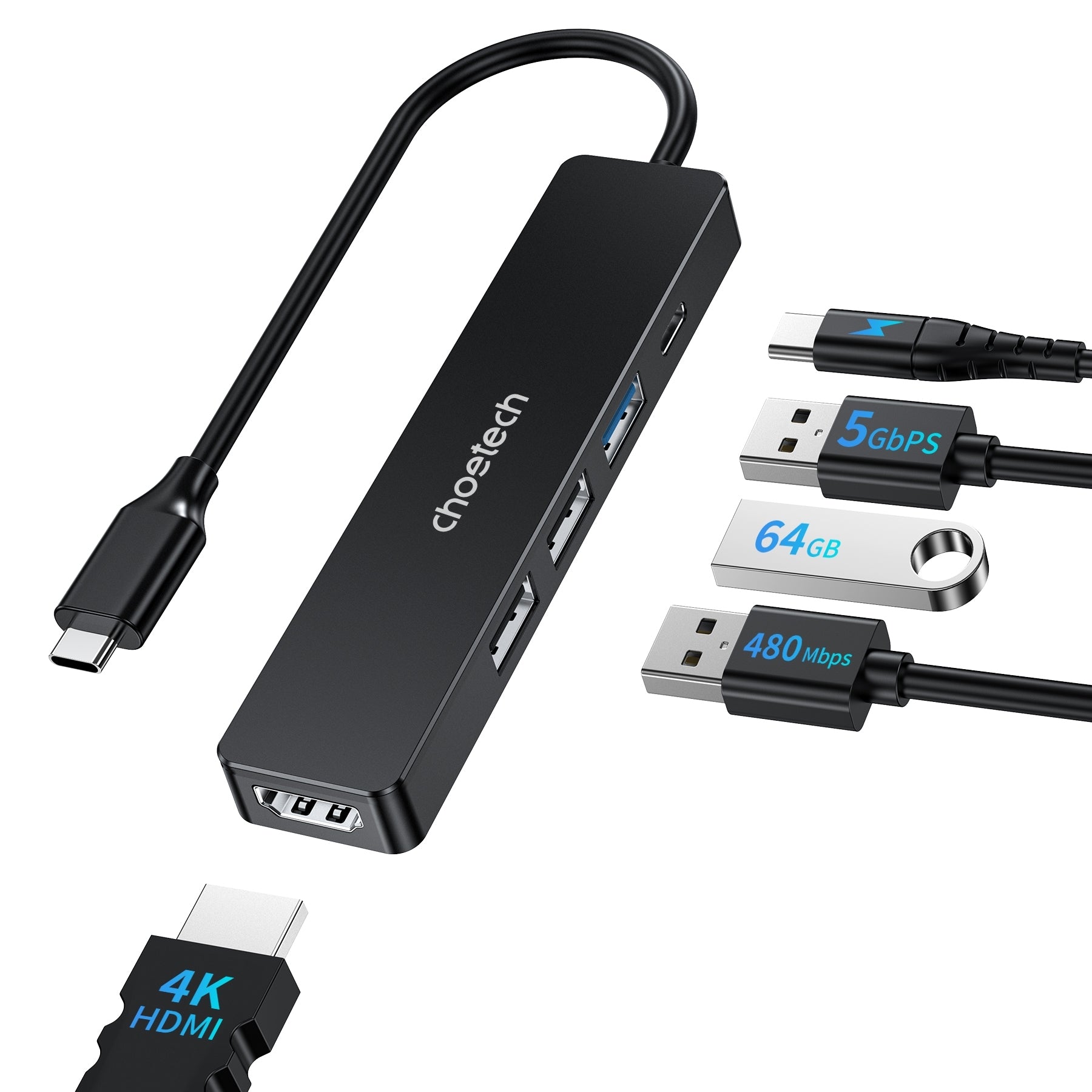 Buy CHOETECH HUB-M80 Hub 5-in-1 Multifunctional Hub - MyDeal Australia