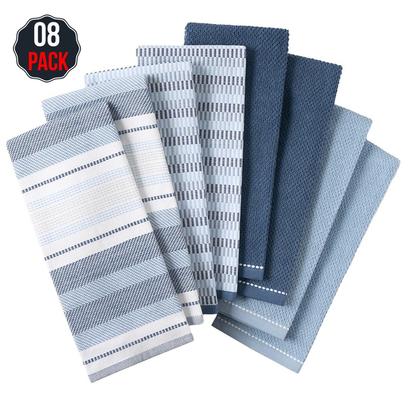 Buy Culinary Classics Shelby Kitchen Towel 8 Pack Blue - MyDeal