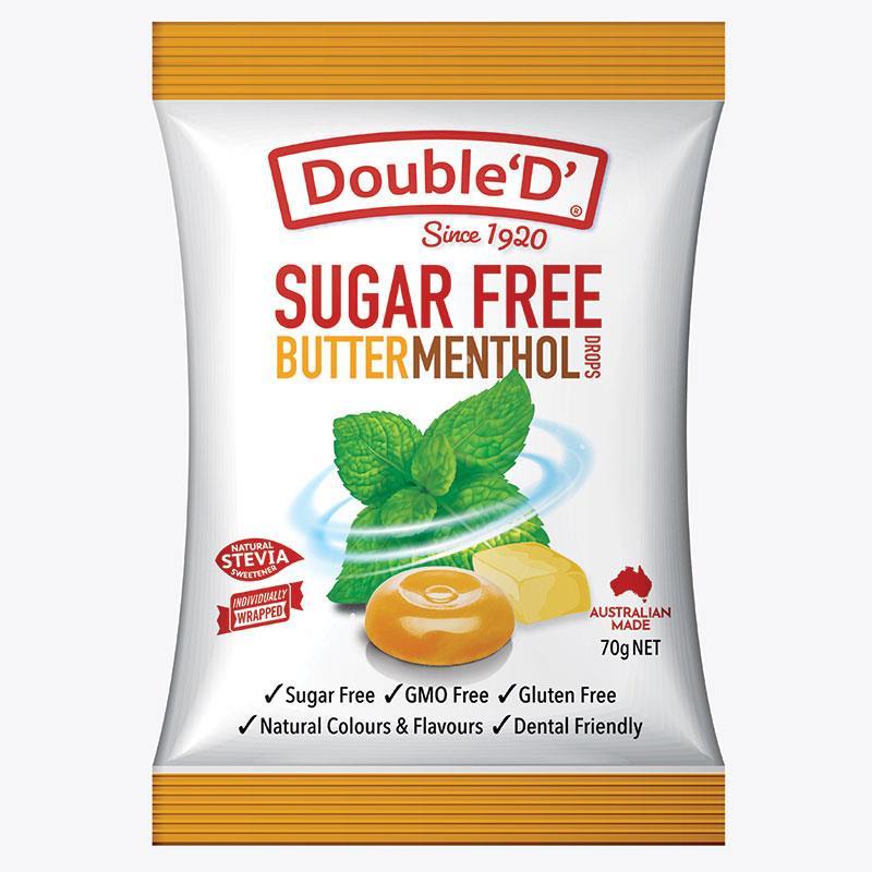 Buy Double D Sugarfree Butter Menthol 70g - Refreshing Sugar-Free ...