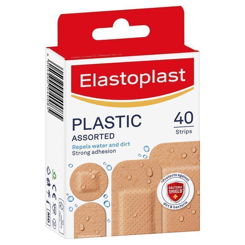 Buy Elastoplast Plastic Assorted Plasters - 40 Pack - MyDeal Australia