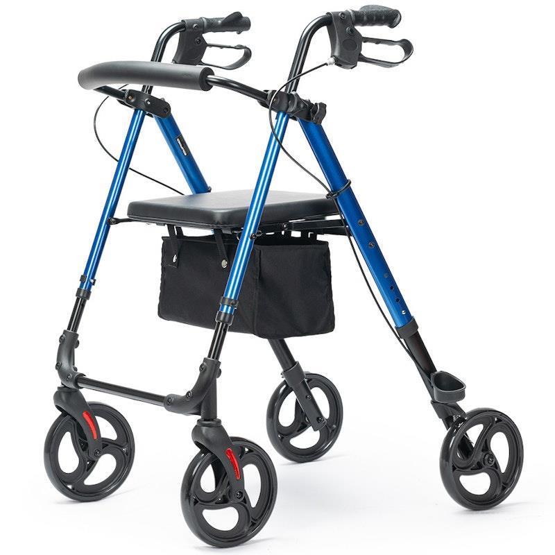 Buy Equipmed 4 Wheel Lightweight Rollator Walker - Blue - MyDeal Australia