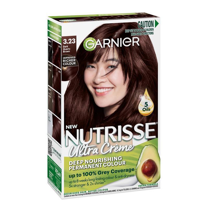Buy Garnier Nutrisse Permanent Hair Colour - Dark Quartz Brown 3.23 ...