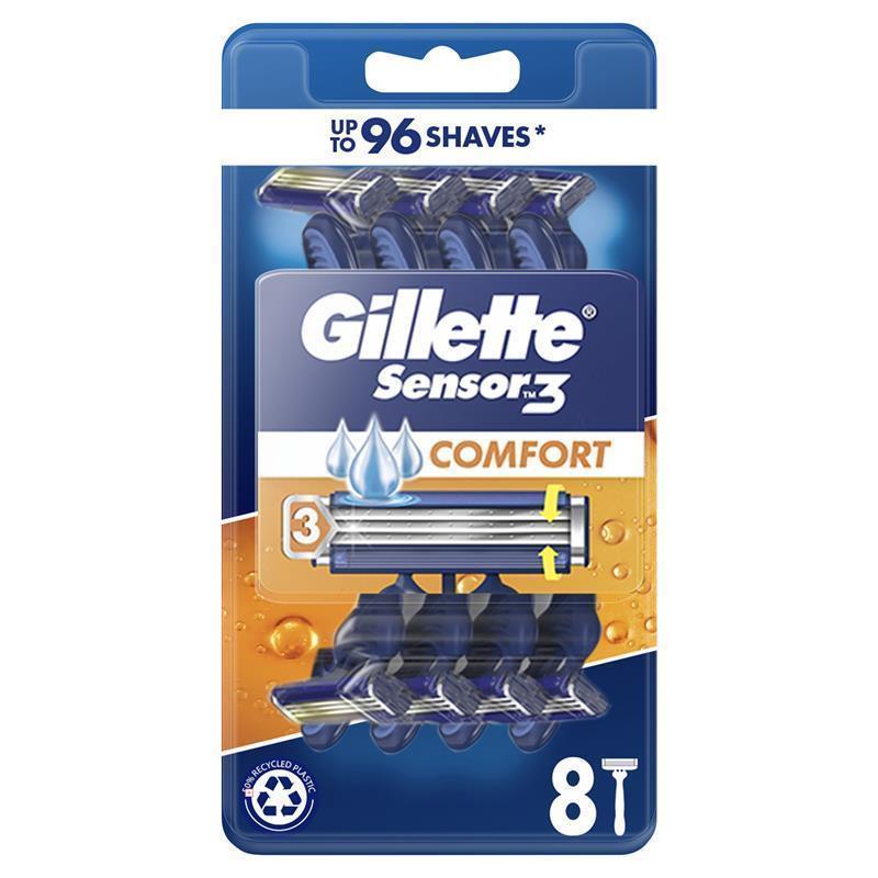 Buy Gillette Sensor 3 Disposable Razors for Men - 8 Pack - MyDeal Australia