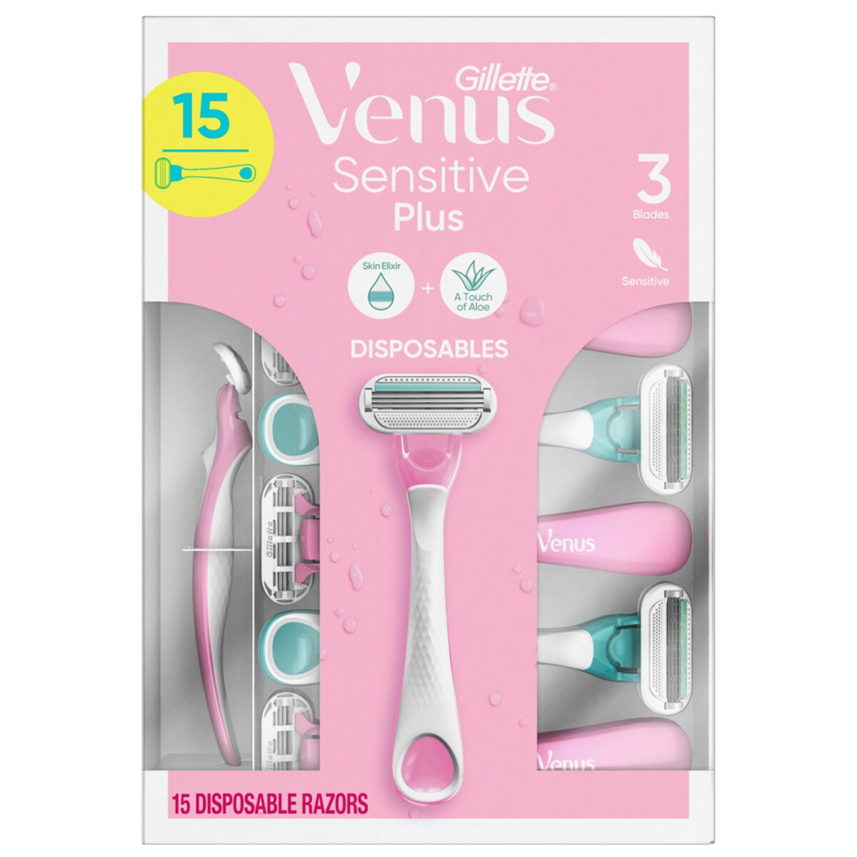 Buy Gillette Venus Sensitive Disposable Razors 15 Count - MyDeal Australia
