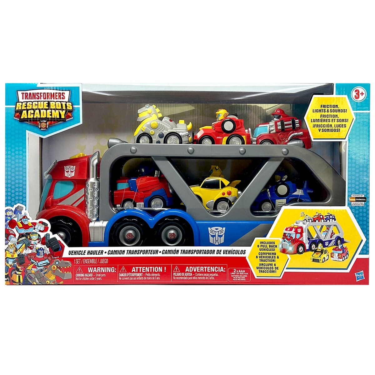 Buy Hasbro Lights And Sounds Extra Large Hauler With 6 Vehicles Rescue Bots - MyDeal Australia