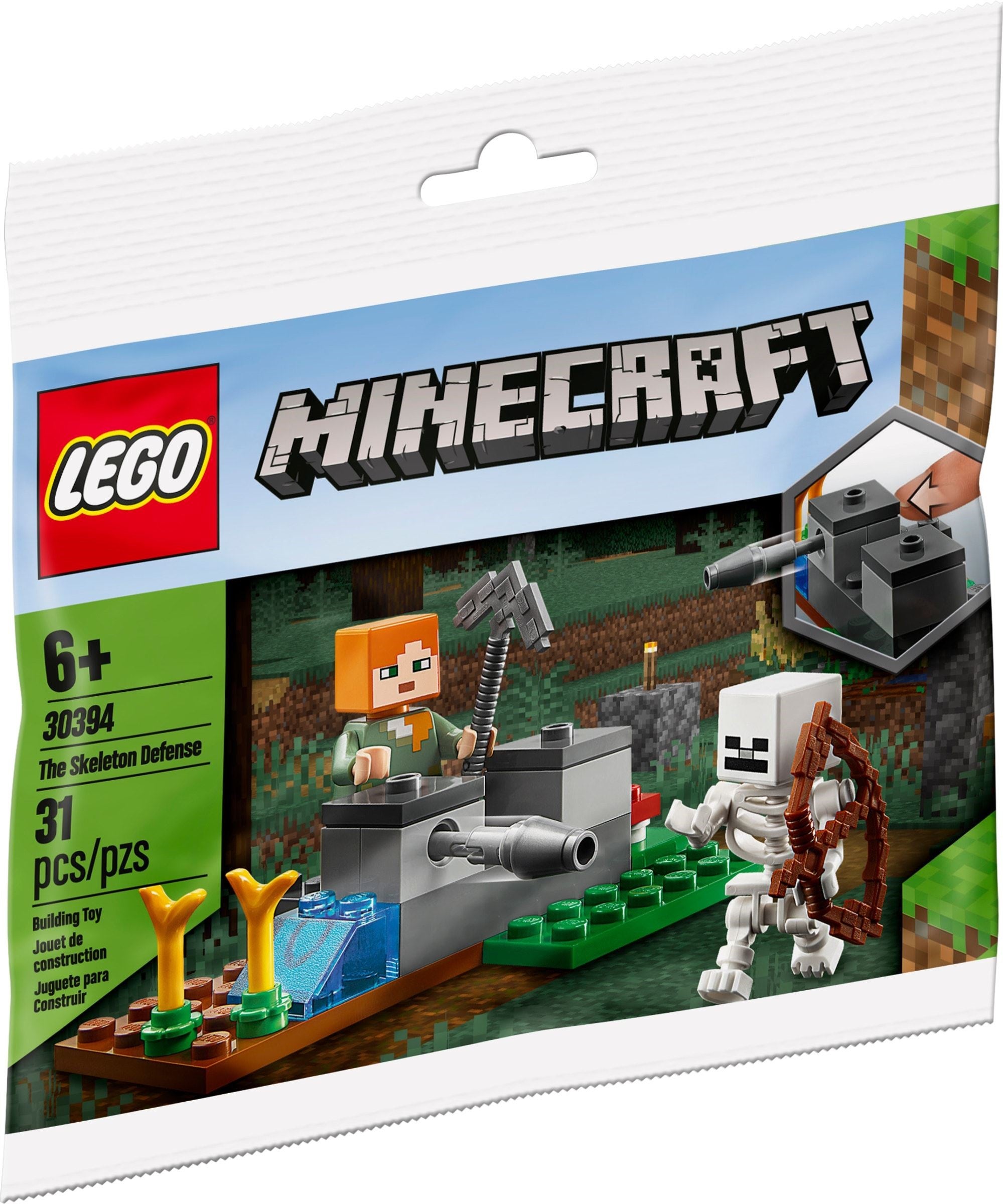 Buy LEGO 30394 Minecraft Skeleton Defense Set with Alex & Missile ...