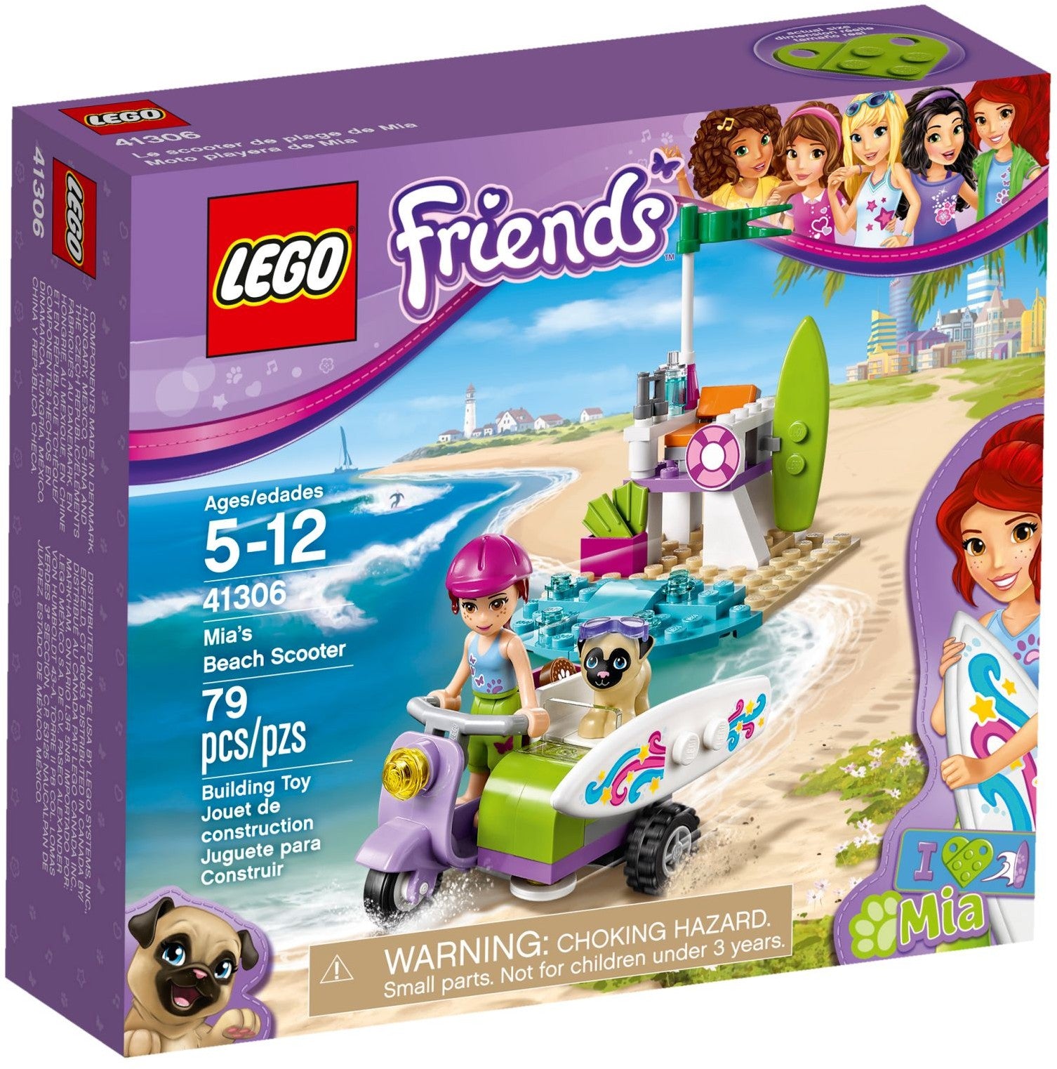 Buy LEGO 41306 Mia's Beach Scooter with Sidecar & Pug - MyDeal Australia