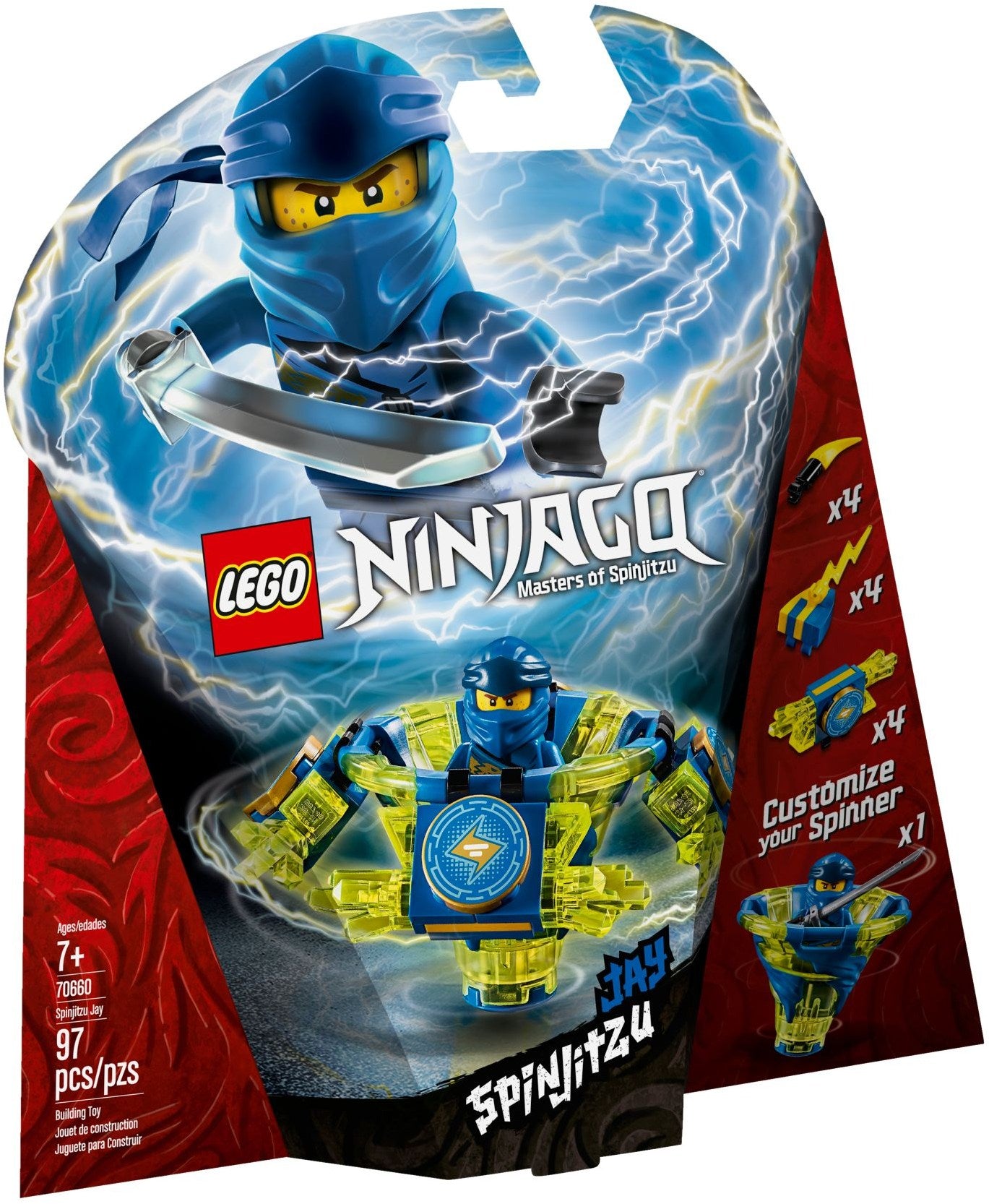 Buy LEGO 70660 Spinjitzu Jay Tornado of Lightning Spinner - MyDeal ...