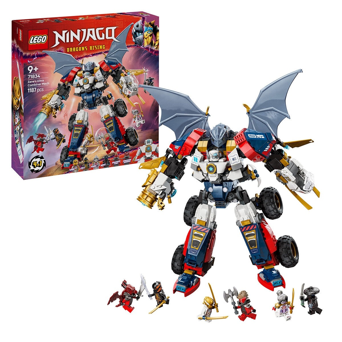 Buy LEGO NINJAGO Zane's Ultra Combiner Mech Toy 4 In 1 Building Set ...