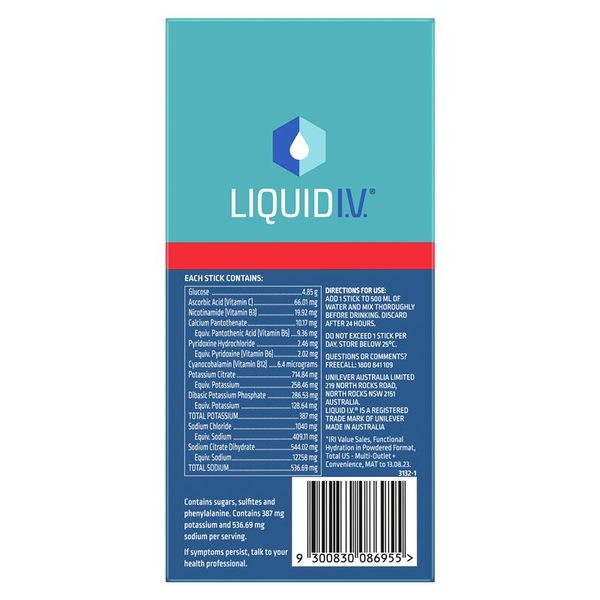 Buy Liquid IV Hydration Electrolyte Drink Mix - Strawberry (10 Sachets ...