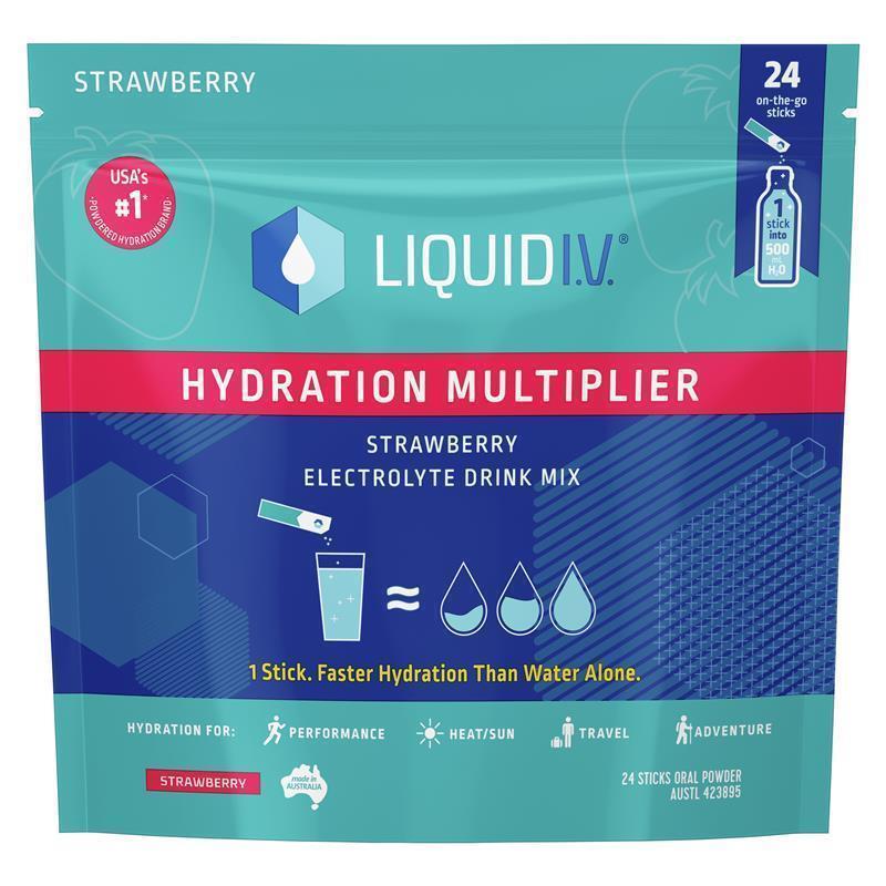 Buy Liquid IV Hydration Electrolyte Drink Mix - Strawberry (24 Sachets ...